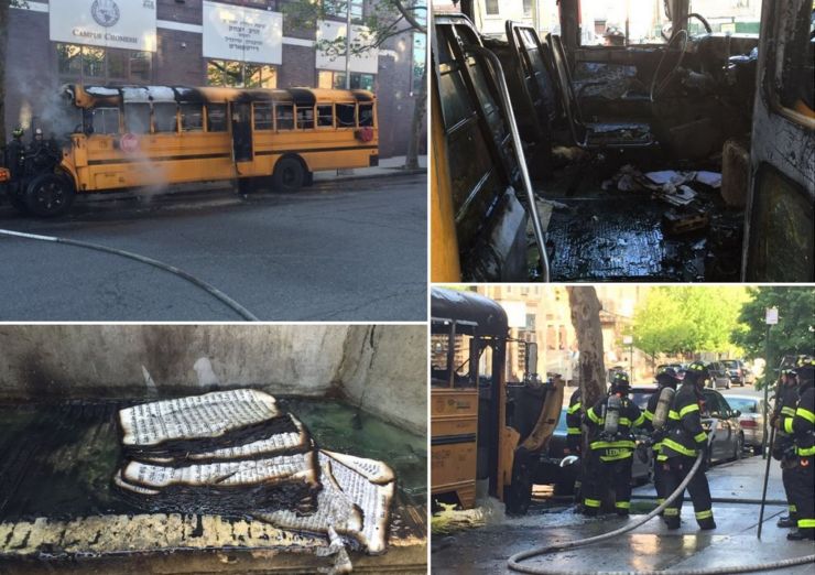 Bus Set Ablaze in Act of Arson - Chabadinfo.com