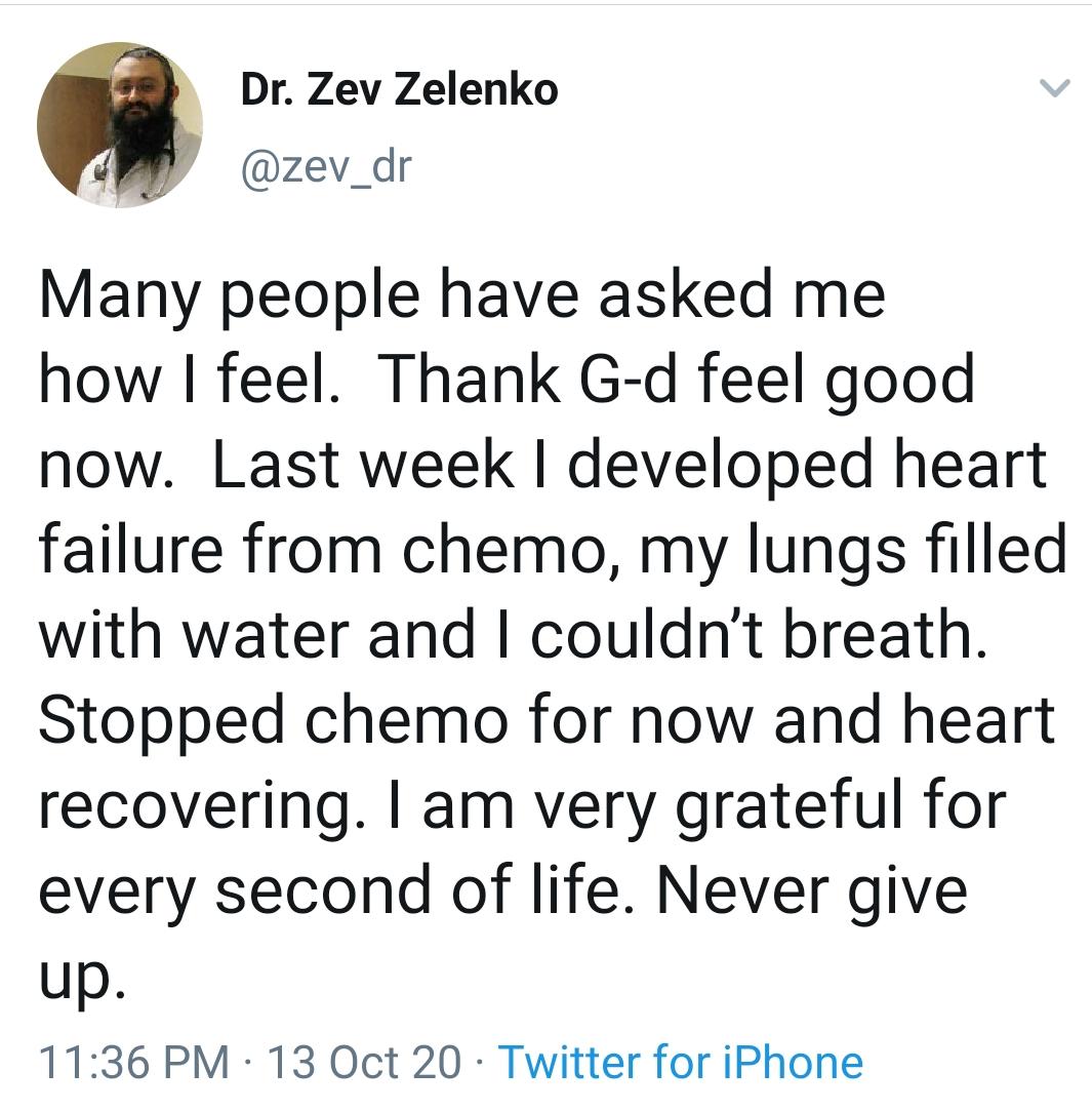 Dr. Zelenko Updates on His Condition - Chabadinfo.com Dr. Zelenko Updates on His Condition - Chabadinfo.com