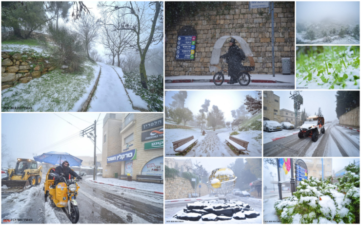Photos: Tzfas Goes White with Snow - Chabadinfo.com