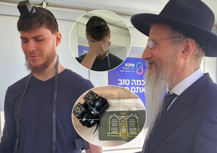 For the First Time: Freed Hostage Puts On Tefillin with Rabbi Lazar ...